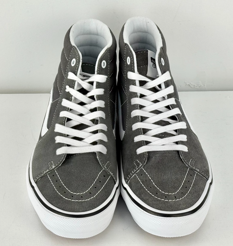 Men's 13 - VANS SK8 Hi Pewter Gray/White - Canvas/Suede Shoes - 500714 ...