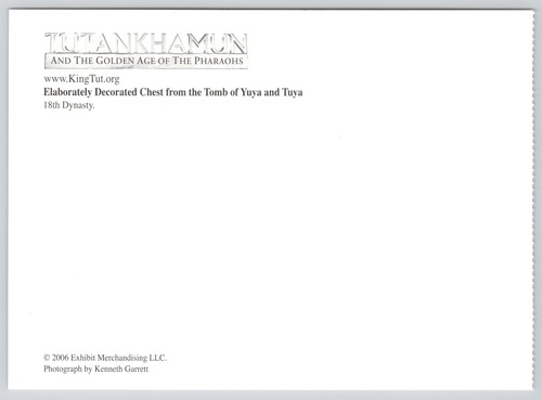 Decorated Chest Tutankhamun Tut Tomb Yuya Tuya Kenneth Garrett Postcard ...