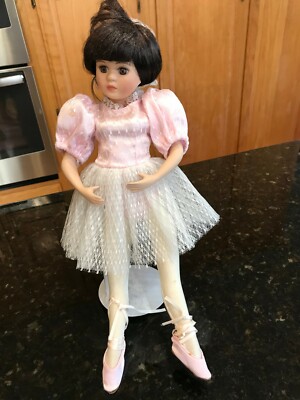 DELTON FINE COLLECTIBLES Porcelain Doll BALLERINA 13" BLACK HAIR | eBay