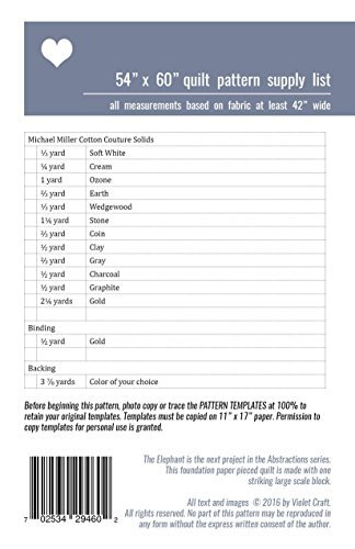 The Elephant Abstractions Quilt Pattern a Foundation Paper Piecing ...