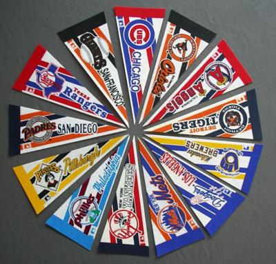 1990s Lot of 13 Mini MLB Baseball Pennants Cubs Yankees Orioles & More ...