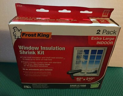 Lot of 6 2 Pack XLarge Window Insulation Shrink Kit Frost King 62" x ...