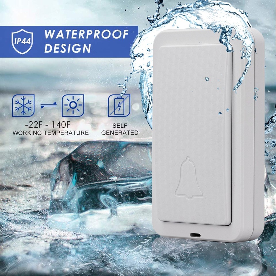 Weatherproof Wall Plug-in Cordless Door Bell Chime Kit with 28 Tunes ...