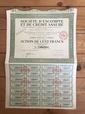SOCIETE D'ESCOMPTE & CREDIT ASSURE (F1) | eBay