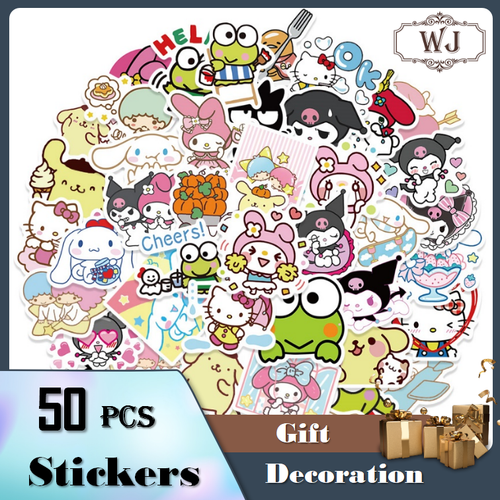 50pcs Sanrio 4 Cute Cartoon Stickers Bomb Waterproof Skateboard Laptop ...