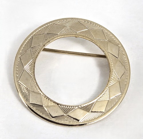 Genuine Art Deco Geometric Diamond Lines Platinum Style Circle Wreath ...