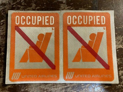 Rare United Airlines Occupied Stickers 1970's Vintage | eBay