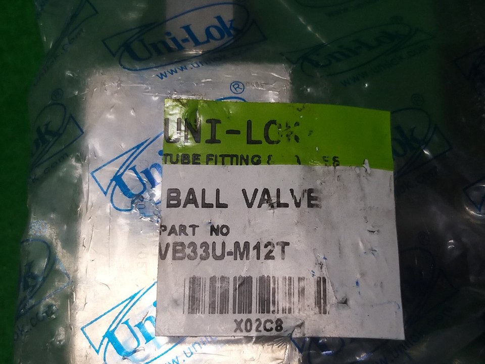 UNI-LOK VB33U-M12T BALL VALVE, NEW | eBay