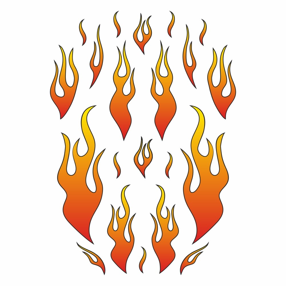 Flammen A4 Aufkleber Feuer Sticker Auto Tribal Tuning