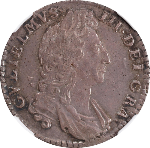 1697 GREAT BRITAIN WILLIAM III SHILLING LONDON MINT S-3511; KM-497.1 ...
