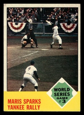1963 Topps World Series Game #3: Maris Sparks Yankee Rally #144 HIGHER ...