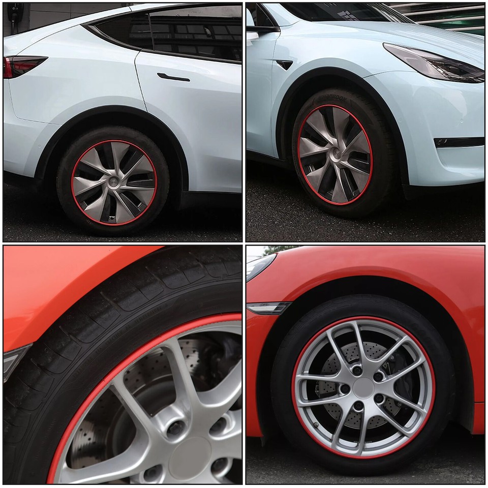 4Pcs Kit 17-20 Inch Car Wheel Hub Rim Trim Tire Ring Guard Strip ...