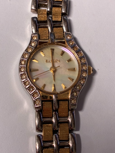 Working Vintage Ladies Silver & Gold Elgin Quartz Watch EH | eBay Australia