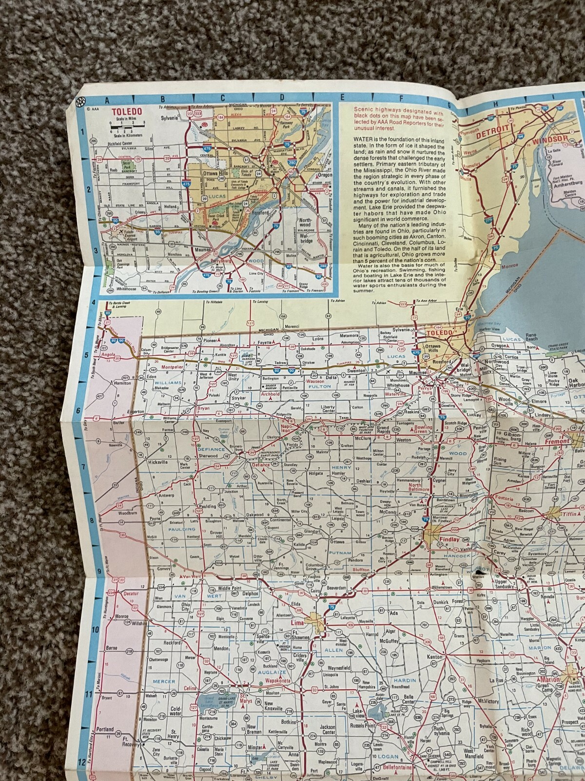 1987 Edition AAA Ohio West Virginia State Highway Travel Road Map~Box ...
