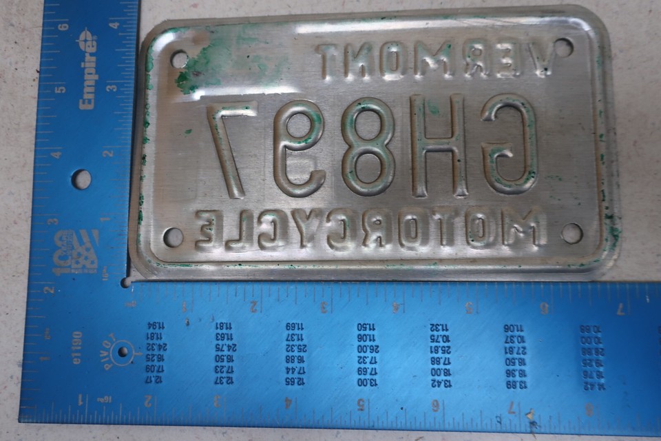 Vermont License Plate Tag VT 2012 12 Motorcycle GH897 | eBay