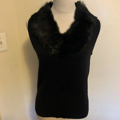 Rampage Clothing Company Women’s Black Sleeveless Sweater With Rabbit ...