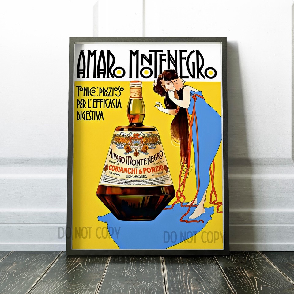 Amaro Montenegro Vintage Drinking Advertising Posters Wall Art Poster ...