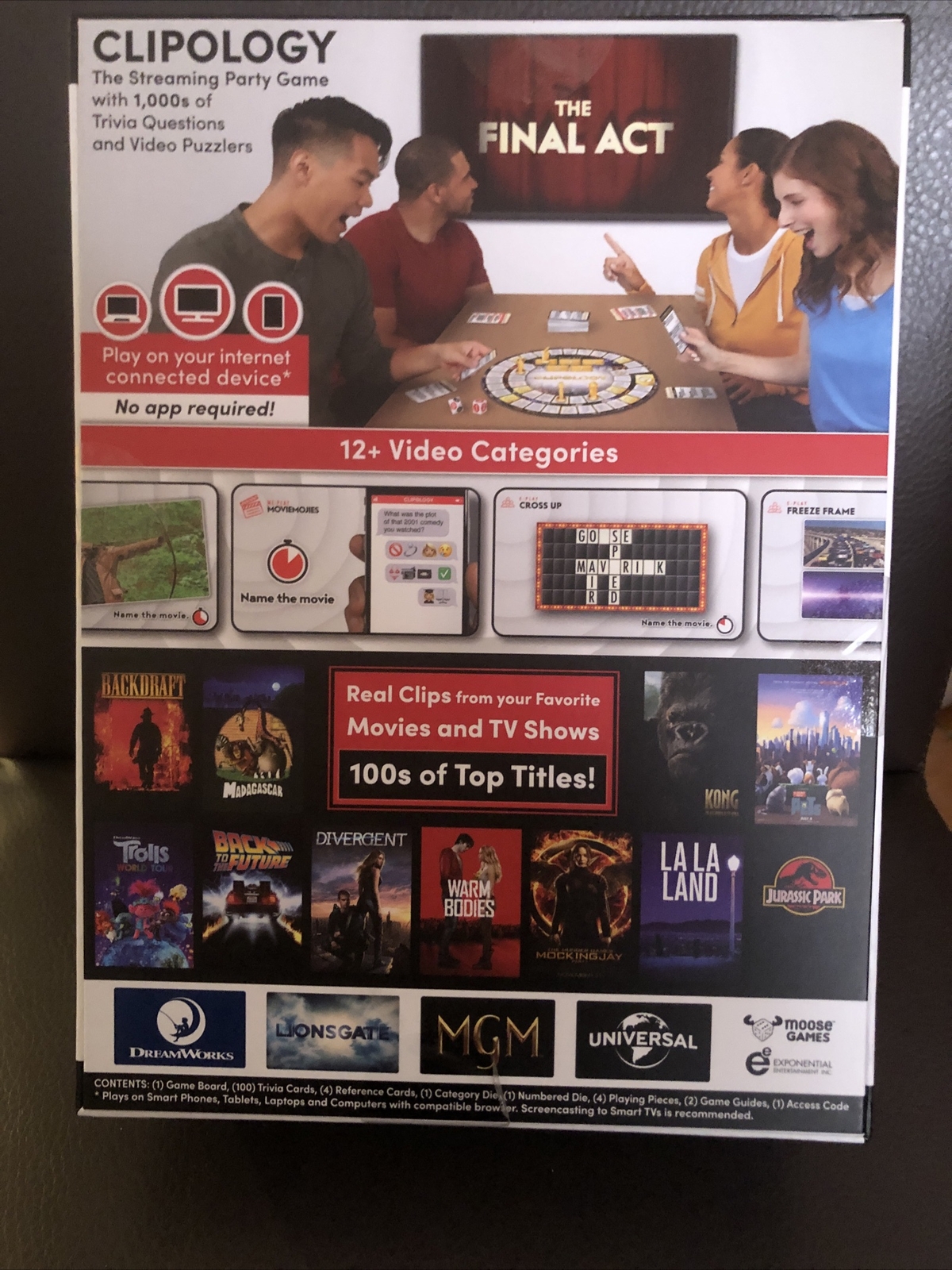 CLIPOLOGY The Premier Streaming Board Game Movie & TV Trivia - BRAND ...