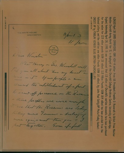 On April 26, 1995, a letter from US President F... - Vintage Photograph ...