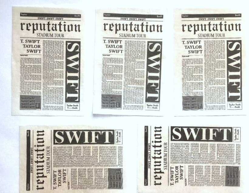 Taylor Swift Reputation Tour Newspaper Confetti -5 pieces | eBay