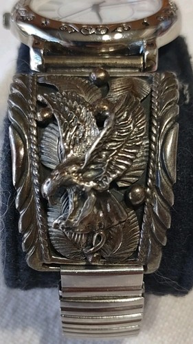 VINTAGE NAVAJO NATIVE AMERICAN MEN’S SIGNED FF WRIST WATCH - STERLING ...