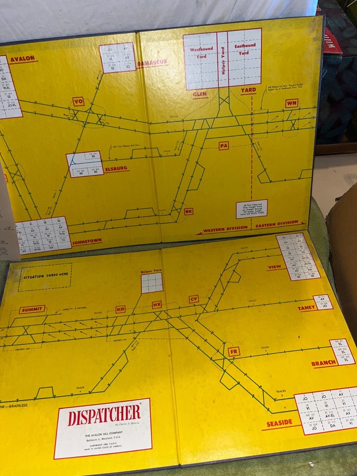Dispatcher Realistic Railroad Game 1st Printing 1958 Avalon Hill ...
