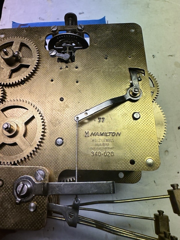 (F128) - HAMILTON 77 340-020 2 JEWEL CLOCK MOVEMENT | eBay