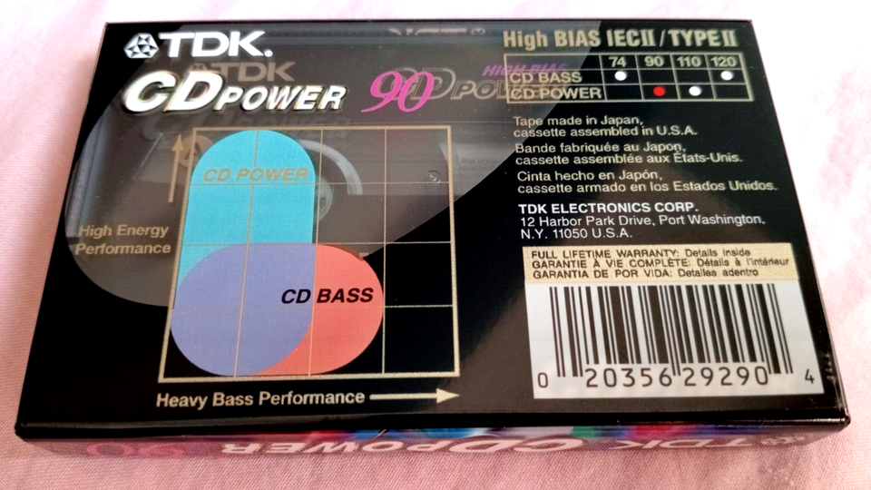 1x TDK CD POWER 90 - made in Japan/USA CASSETTE TAPE BLANK new SEALED ...