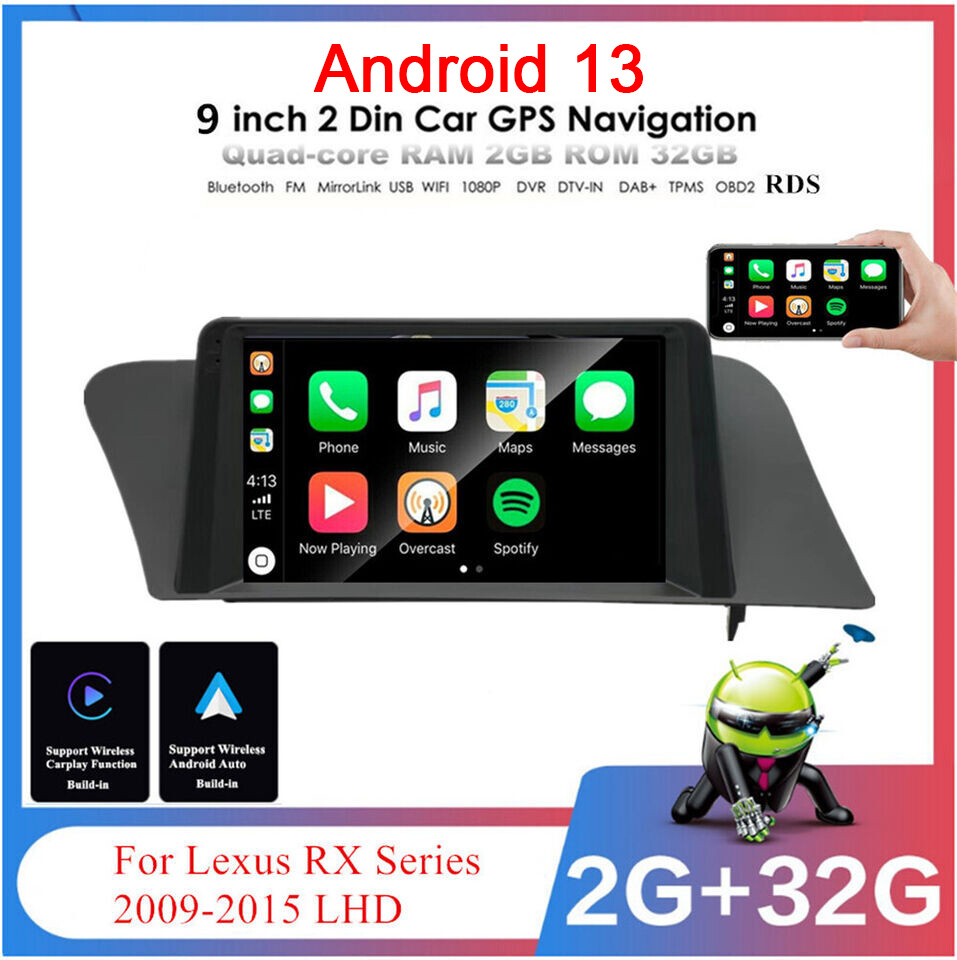 CARPLAY FOR LEXUS RX350/450 2010-2015 CAR RADIO STEREO ANDROID 13 GPS ...