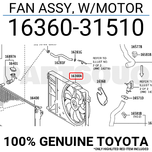 1636031510 Genuine Toyota FAN ASSY, W/MOTOR 16360-31510 | eBay