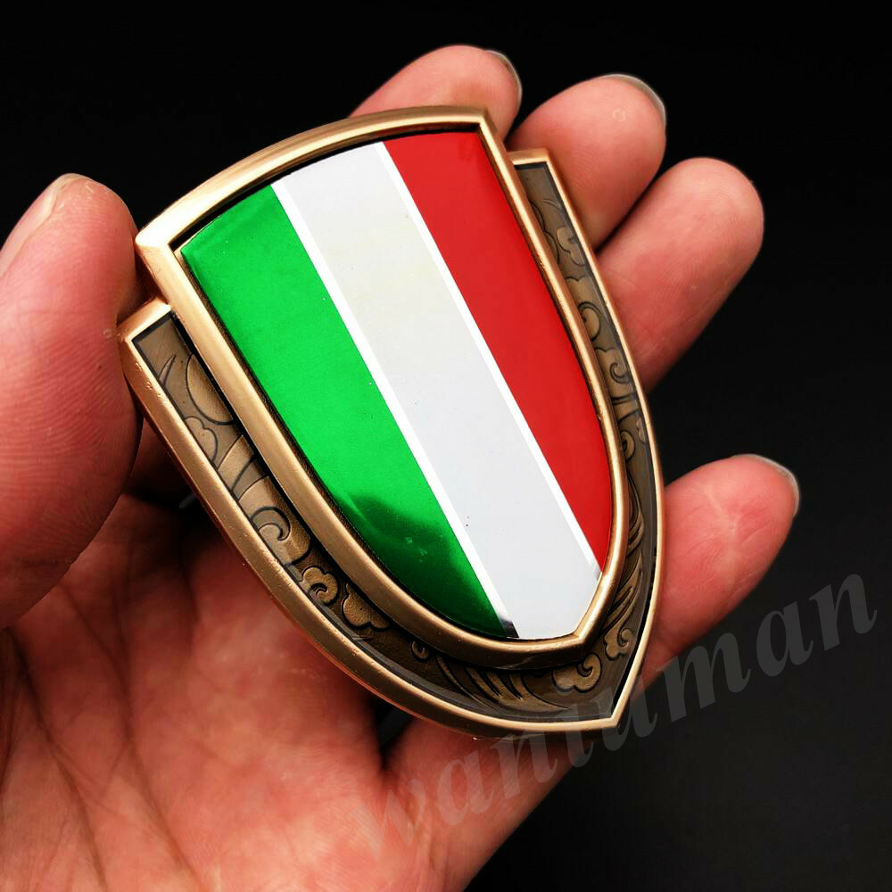 3D Metal Italy Car Italian Flag Trunk Window Side Emblem Badge Decals ...