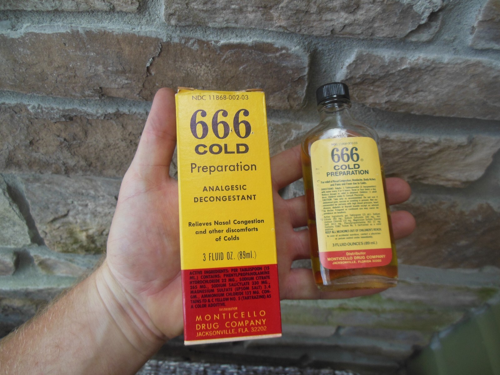 Vintage 666 Cold Preparation Analgesic Medicine Bottle and Box RARE! | eBay