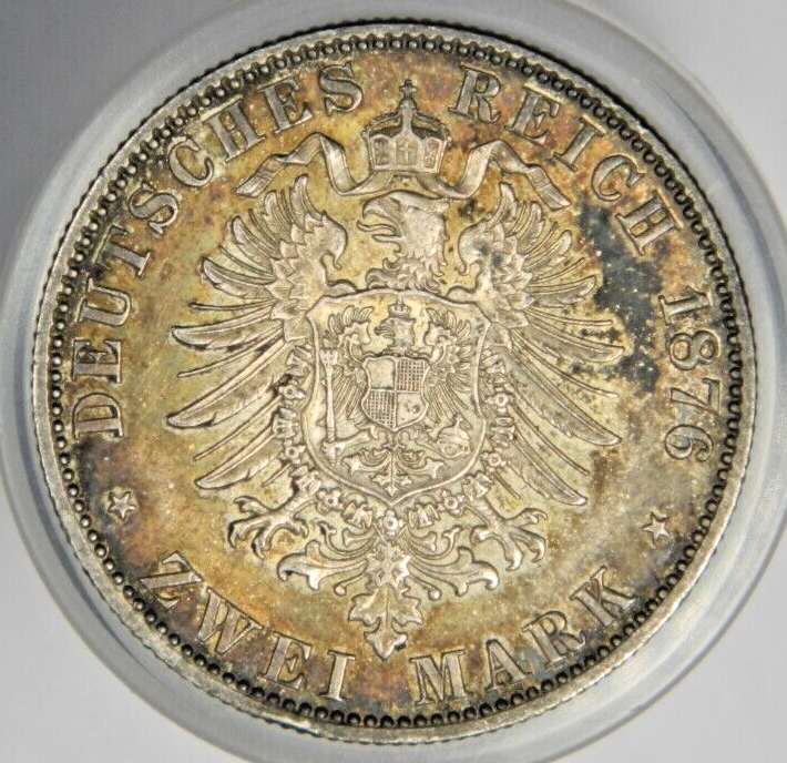 PRUSSIA GERMANY GERMAN STATES 1876-A SILVER ZWEI 2 MARK MS UNC COIN Inv ...