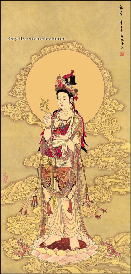 Chinese 100% real natural silk thread,su hand embroidery kits:kwan-yin ...