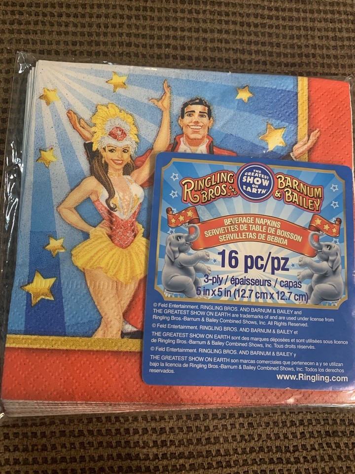 Ringling Bros. Barnum & Bailey 16 Napkins New Sealed | eBay UK