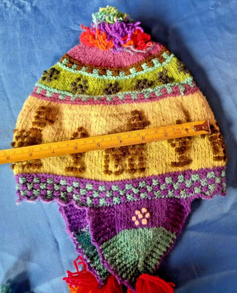 Peruvian chullo woven in sheep's wool Andean community | eBay