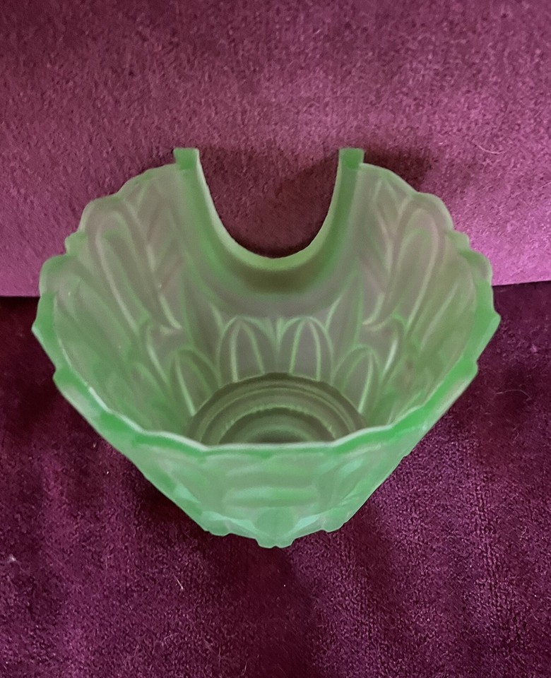 1 Super rare GREEN 1930s Art Deco Slip Shade Chandelier or sconce Nile ...