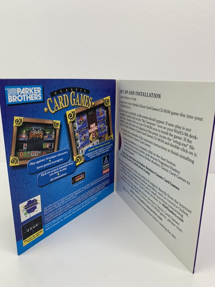 Parker Brothers Classic Card Games PC CD-ROM Hasbro Interactive Windows ...