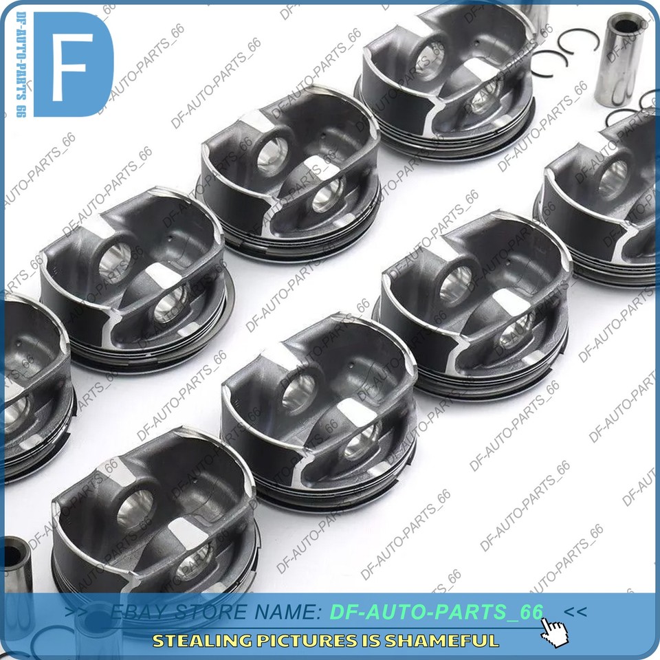 8x Pistons & Rings Set STD For BMW 550i 650i 750i X5 E63 E64 E53 4 ...