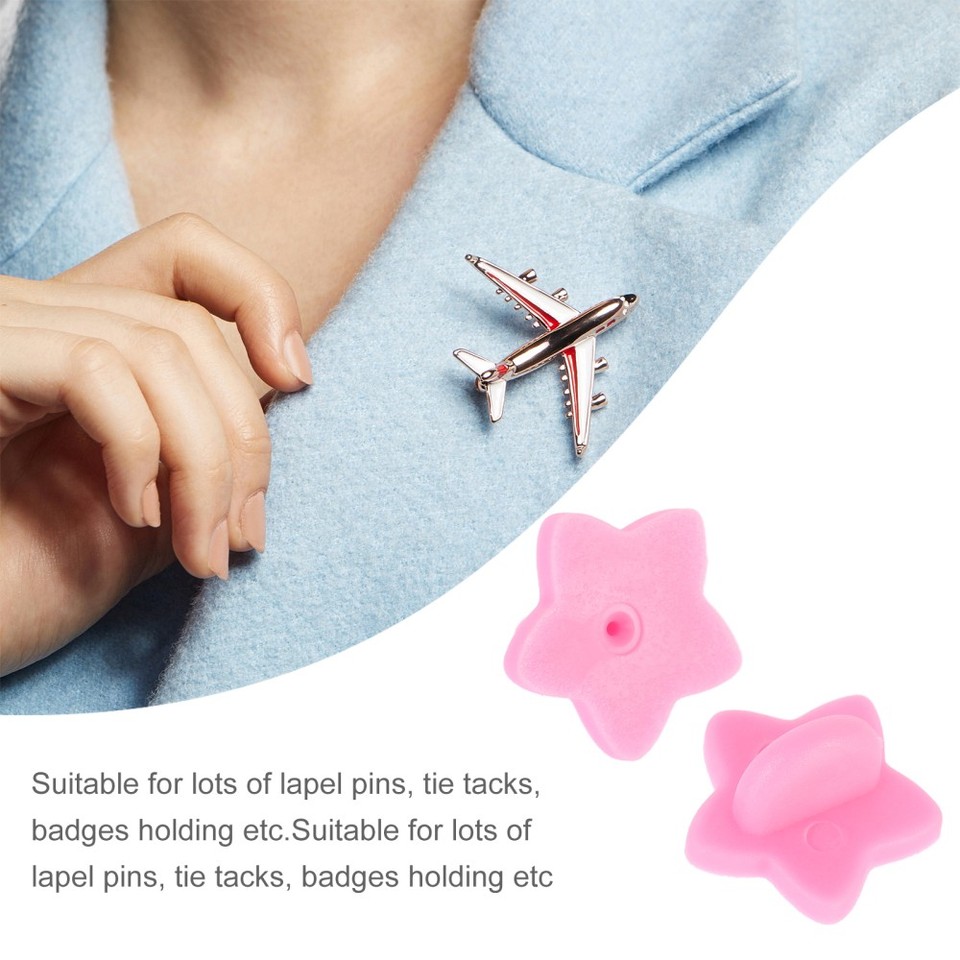 100PCS Pin Badge Backing Holder Clasp Pin Caps for Tie Tack Lapel ...