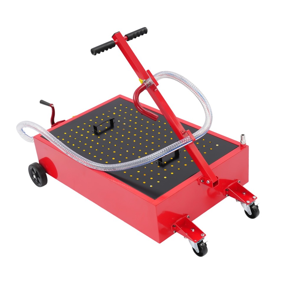 Low Profile Oil Drain Pan 20 Gallon Oil Drain Cart w/ 110W Manual Pump ...