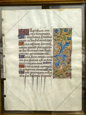 c. 1500 MEDIEVAL BOOK OF HOURS LEAF - Double Sided W/ Certificate O ...