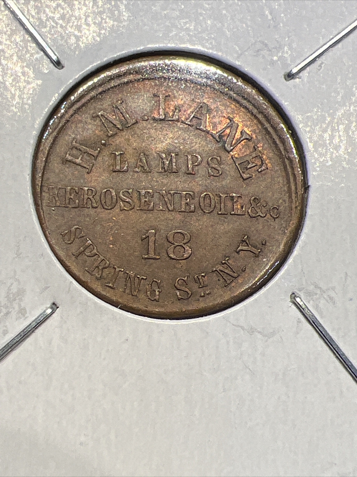 New York City Civil War Token H M Lane Kerosene Lamps | eBay