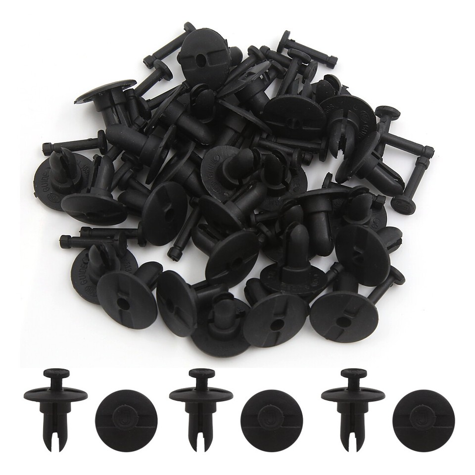 30pcs 12mm Hole Door Trim Panel Black Plastic Rivet Clip Fastener for ...
