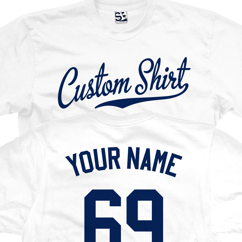 Custom Script T-Shirt Baseball Team Jersey Name Number Personalized ...