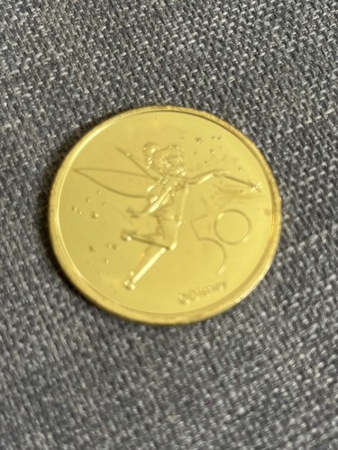 Walt Disney World 50th Anniversary TINKER BELL Gold Metal Medallion ...