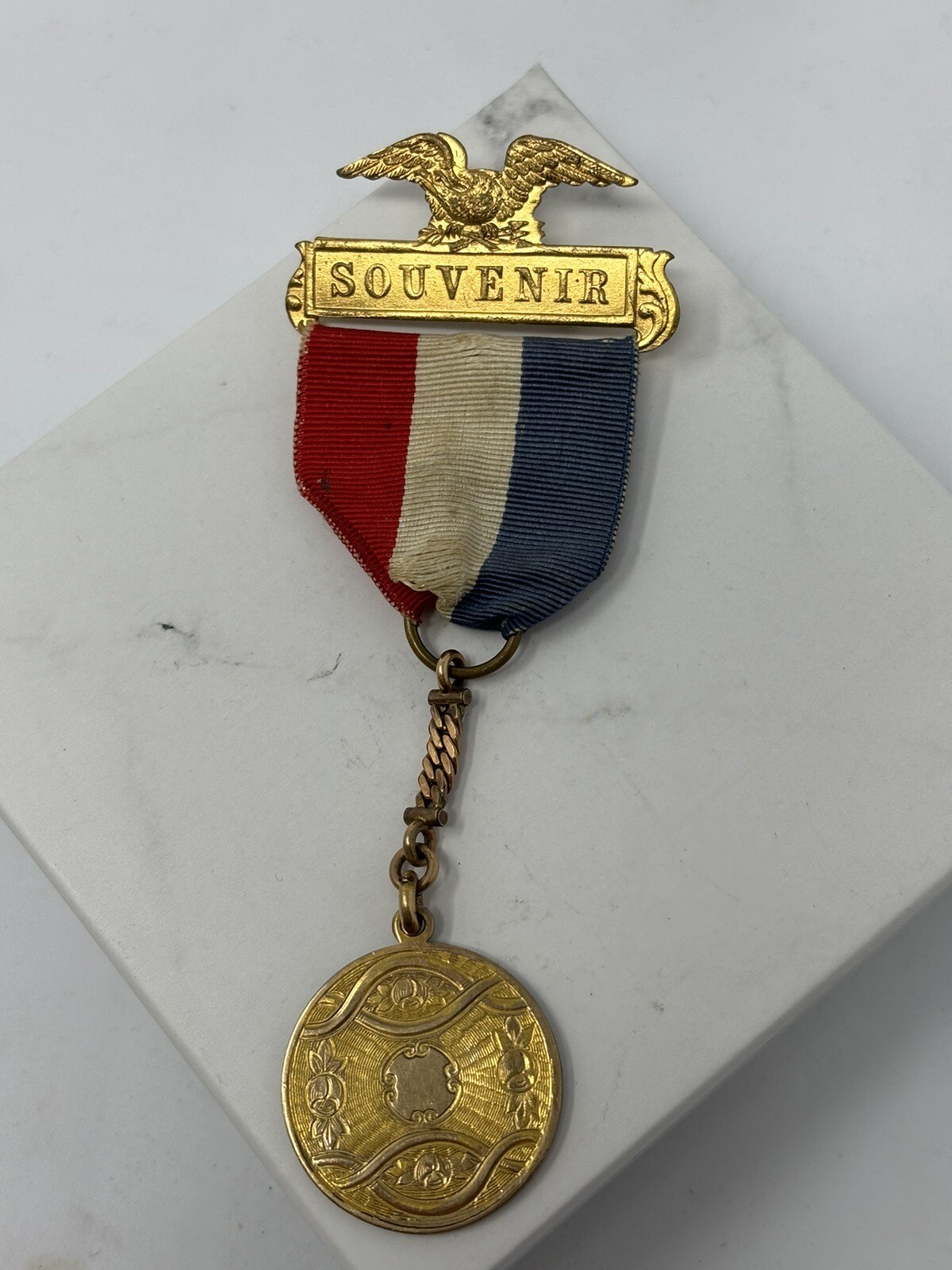 Antique Souvenir Medal Brooch Pin Victorian Or Edward… - Gem