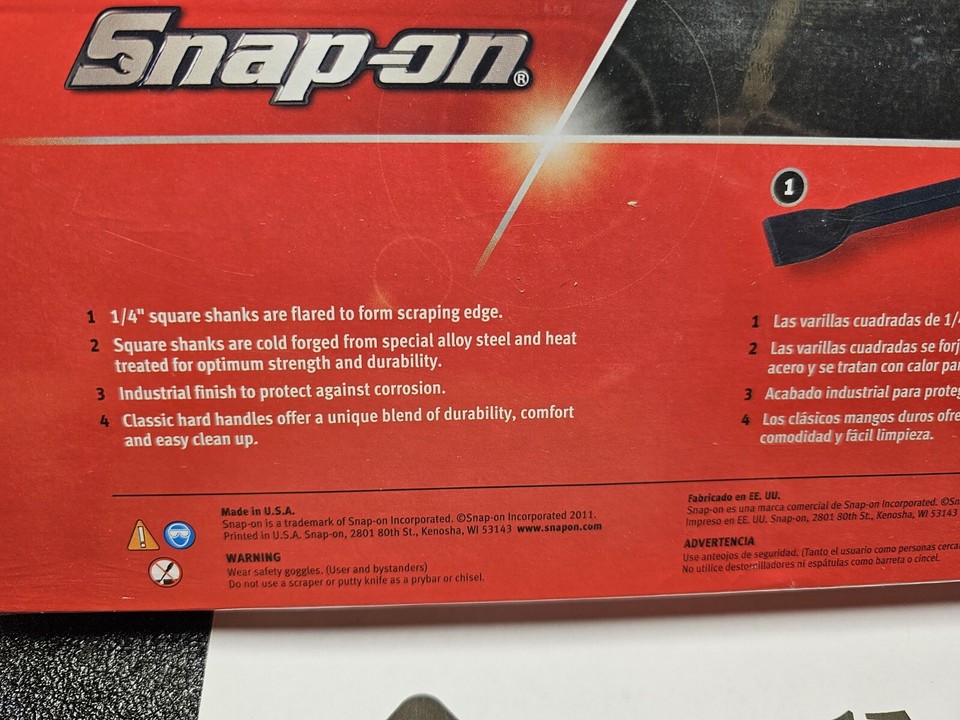 Snap-on Tools USA NEW 3pc GREEN Hard Handle Rigid Carbon Scraper Set ...