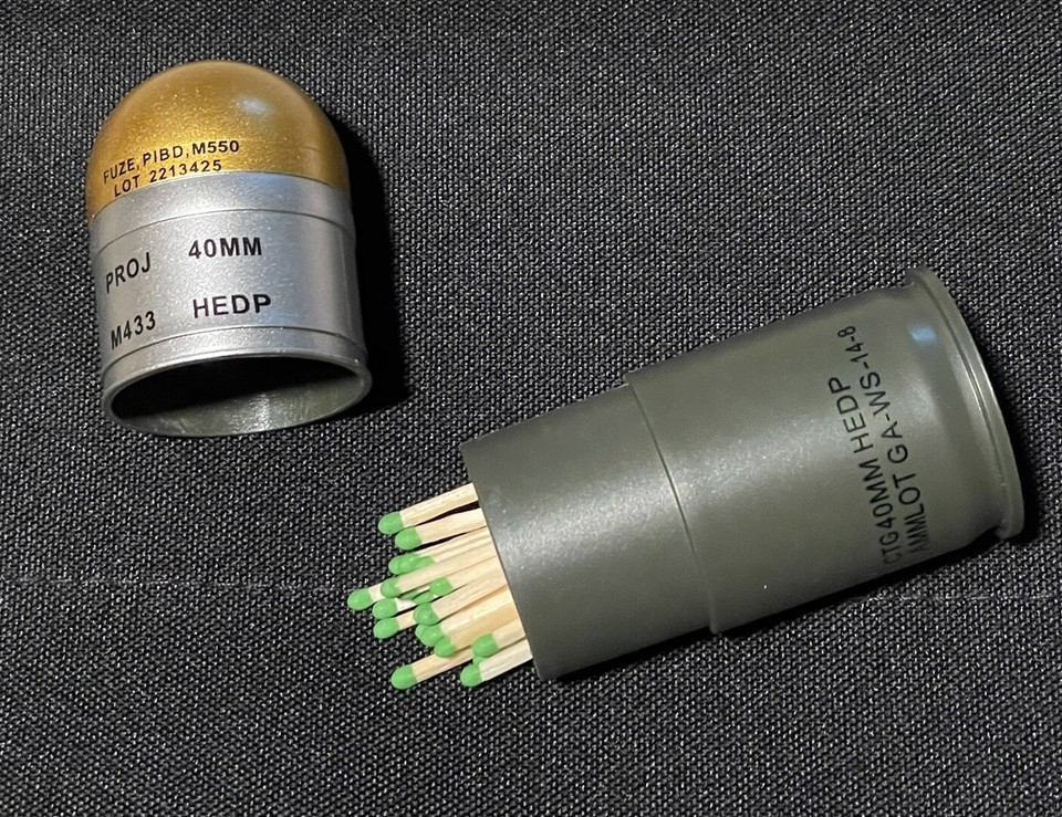 M433HE1 HEDP Toy Grenade Shell Model Tactical Prop Storage Case 3 Pack ...