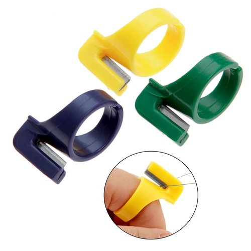 New DIY Accessory Craft Sewing Ring Thread Cutter Finger Blade Plastic ...